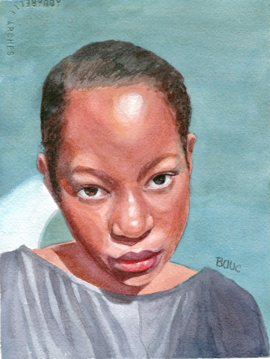 Watercolor Portrait of Ms. Cherry – Jana Bouc, Artist
